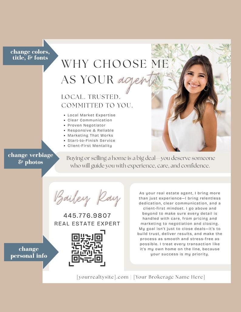 Why Choose Me as Your Agent Flyer | Real Estate Agent Introduction ...