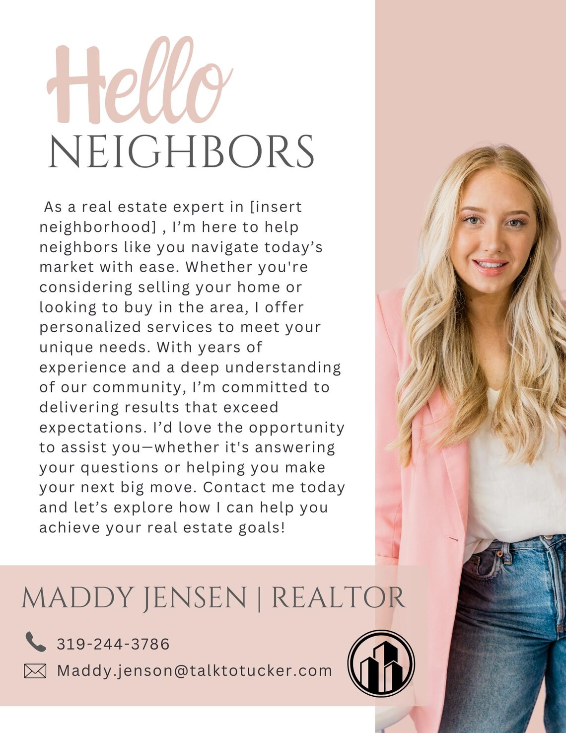 Real Estate Marketing Flyer Template – Customizable Neighborhood Flyer ...