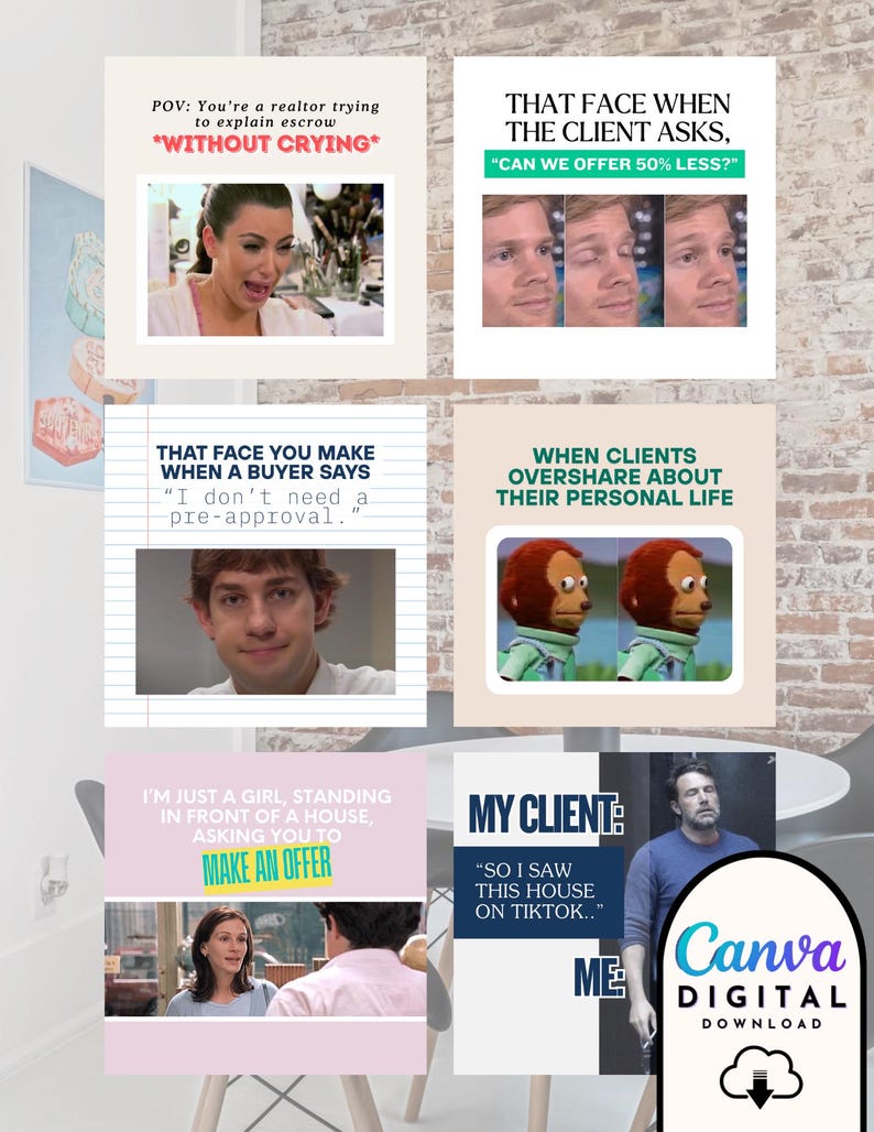 25 Funny Realtor Social Media Posts | Real Estate Meme Pack | Instagram ...