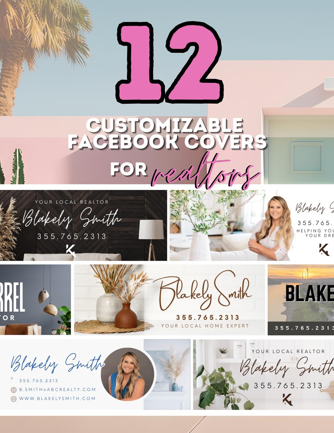 Realtor Facebook Cover Templates: Editable Real Estate Banners (instant ...