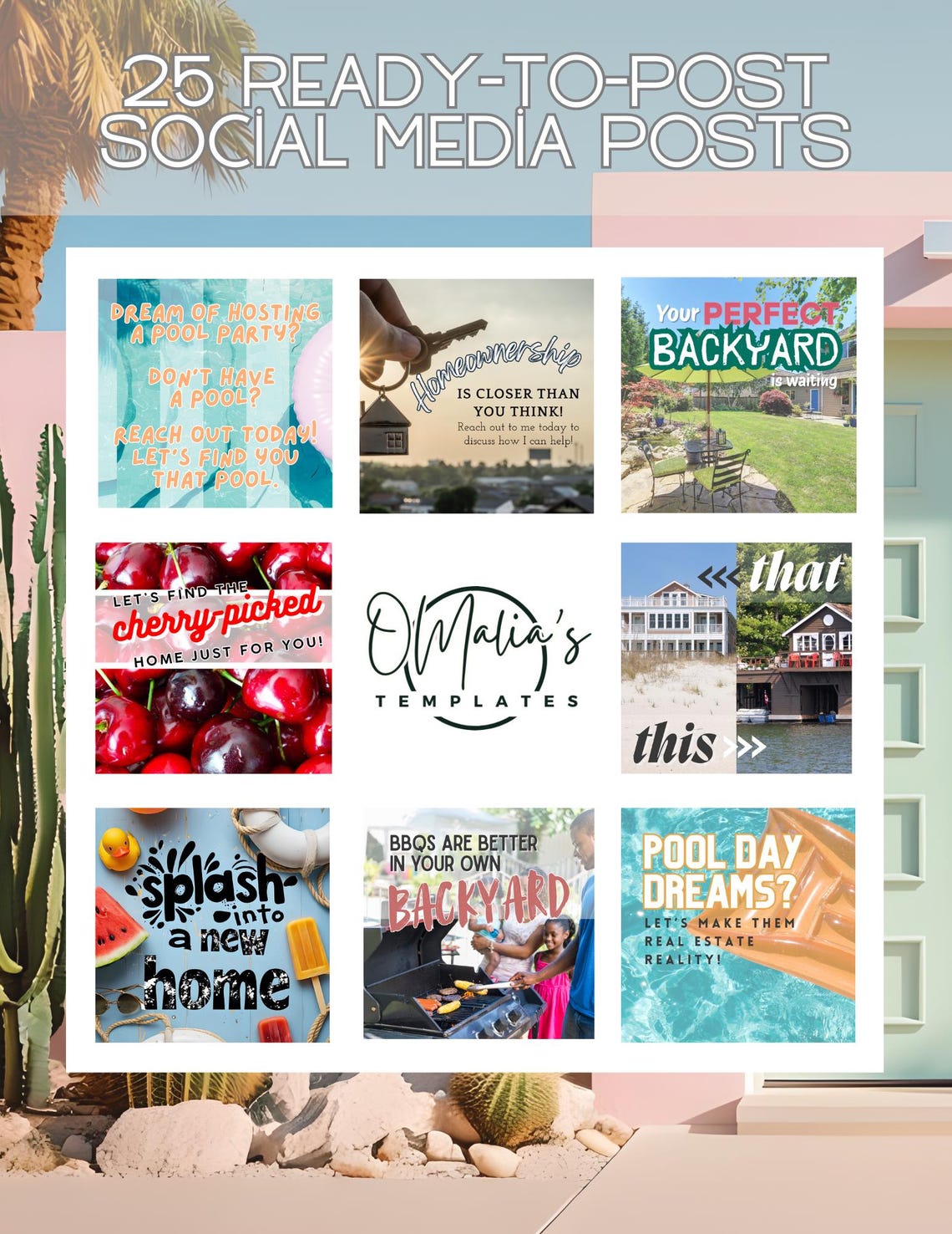 25 Summer Real Estate Social Media Templates | Realtor Marketing Canva ...