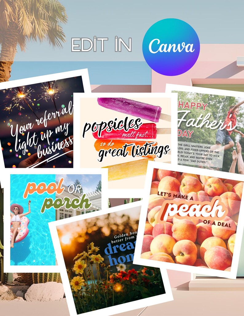 25 Summer Real Estate Social Media Templates | Realtor Marketing Canva ...