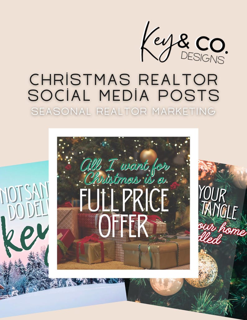 25 Christmas Real Estate Social Media Templates | Realtor Marketing ...