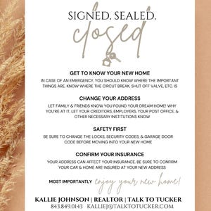 Post-closing Homeowner Checklist Flyer | Printable & Customizable ...