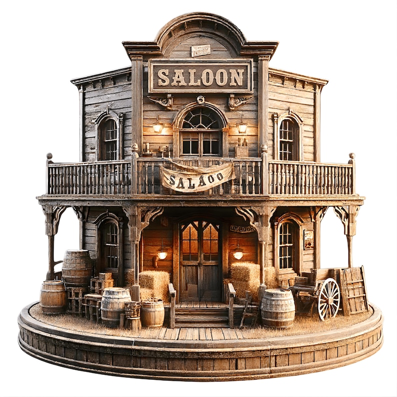 3D Printable Western Saloon | Wild West Diorama STL Model (digital ...