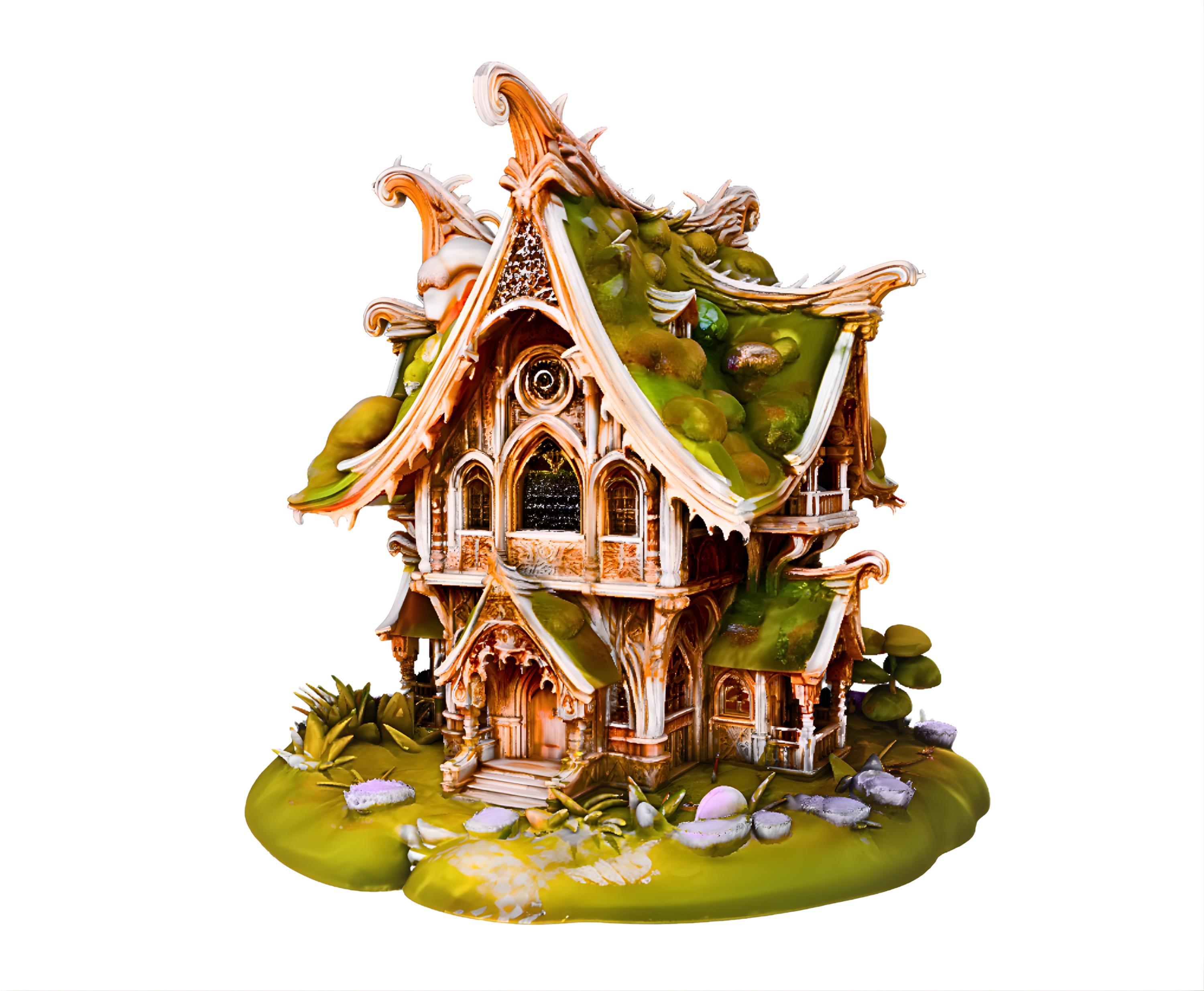 Elven Fantasy Cottage House STL | Fairy Tale Diorama Model | 3D ...