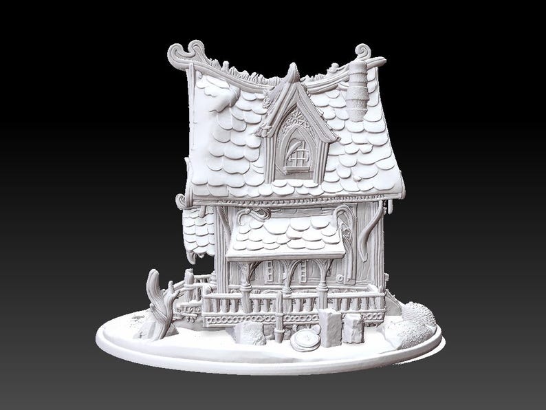 Elven Woodland Cottage STL | Fantasy Elf House Diorama 3D Printable ...