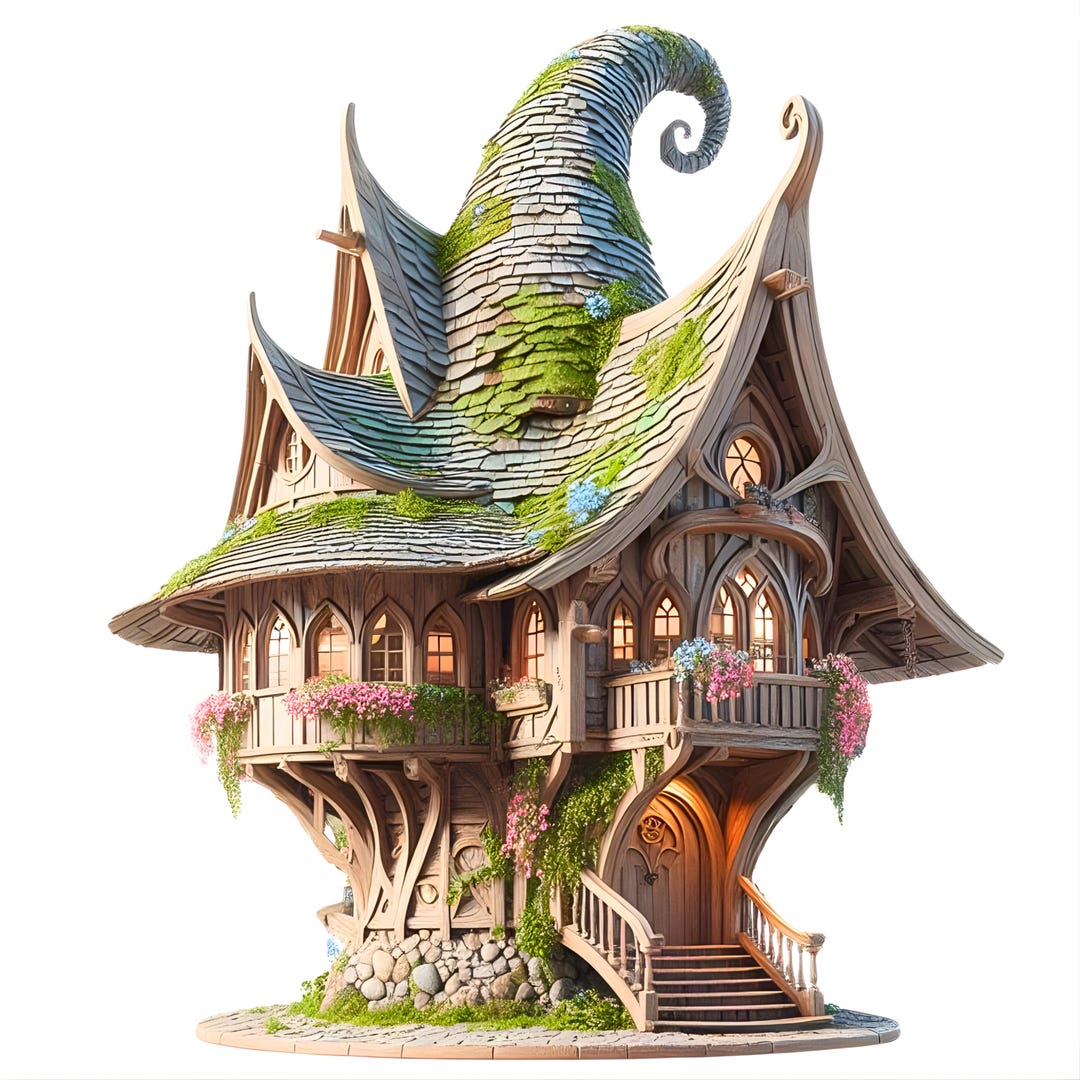 Whimsical Elven Cottage STL | Fairytale Fantasy House for 3D Printing ...