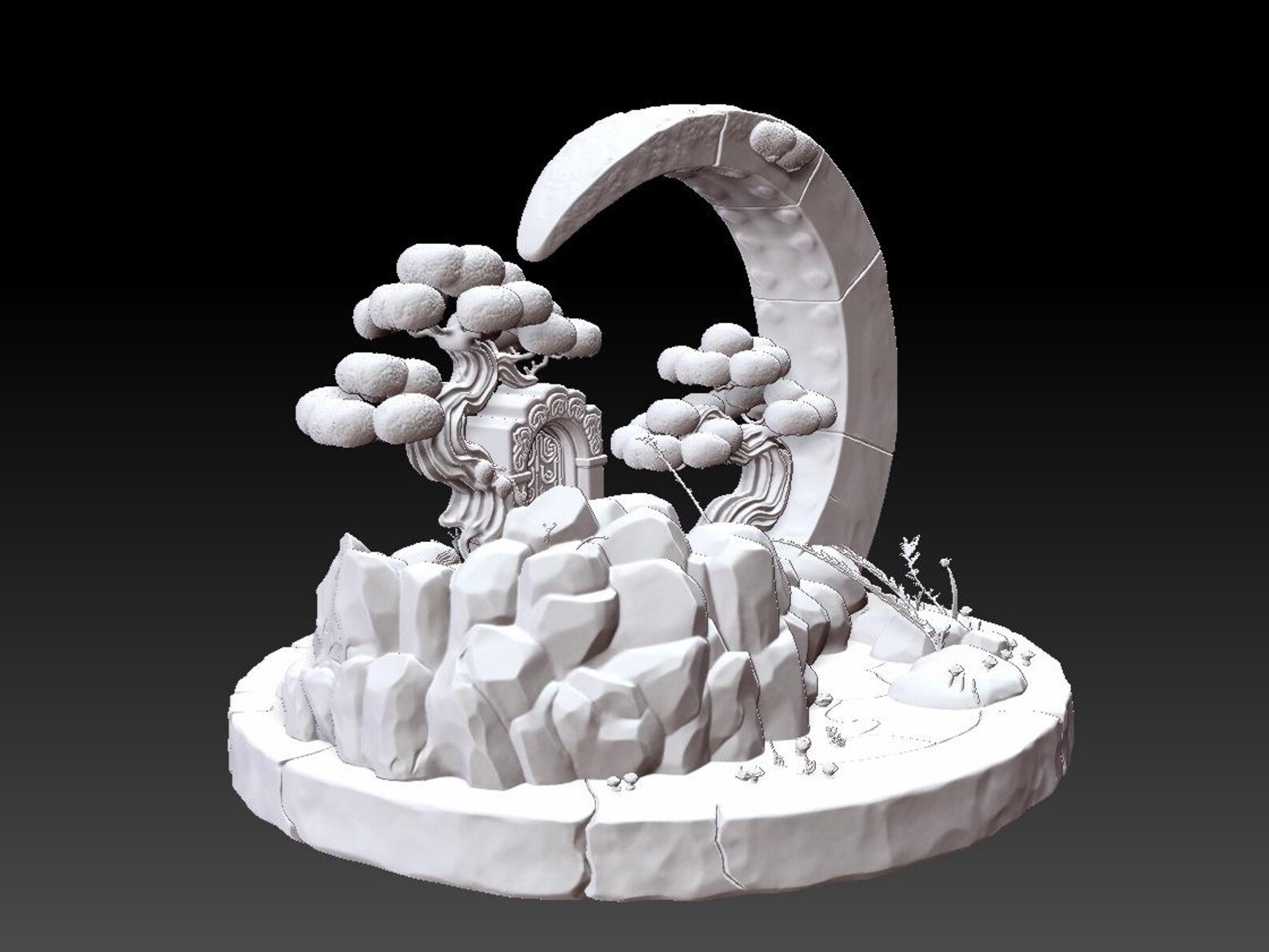 Mystic Stone Portal Diorama STL | Ancient Fantasy Ruins (digital ...