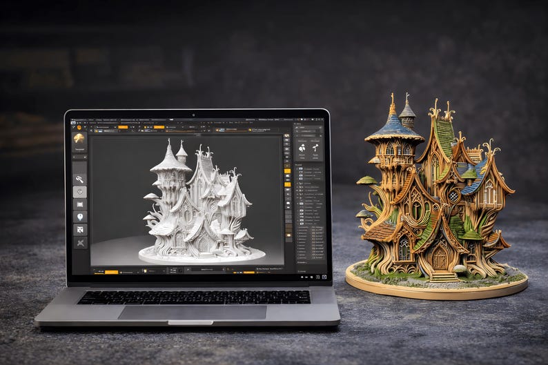 Elven Tree House STL | 3D Printable Fantasy Architecture (digital ...