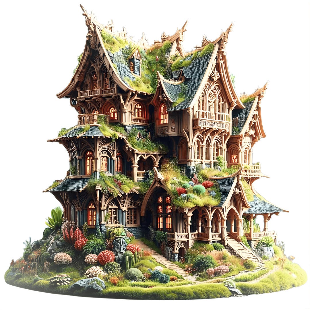 Elven Tree Manor STL | 3D Printable Fantasy Diorama (digital Download ...