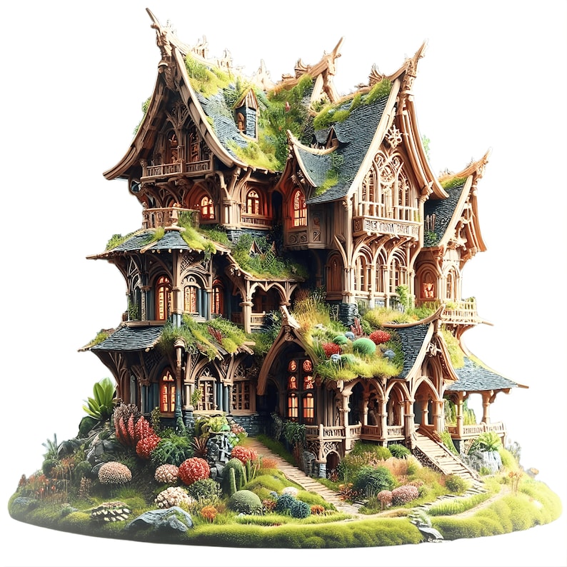 Elven Tree Manor STL | 3D Printable Fantasy Diorama (digital Download ...