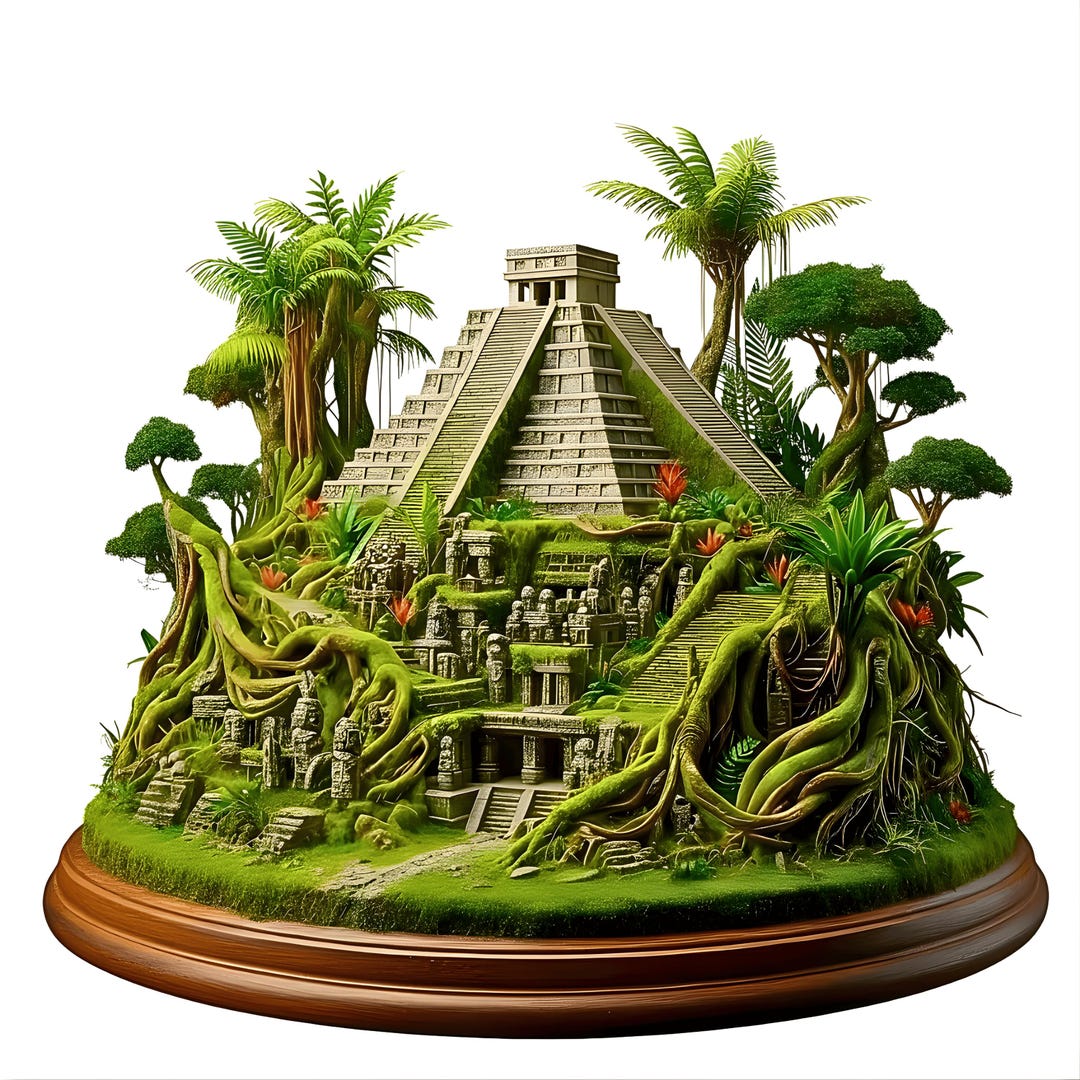 Ancient Maya Pyramid STL | Jungle Temple Diorama | Mesoamerican Fantasy ...