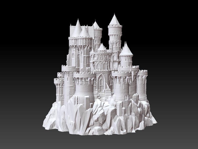 Elven Gothic Castle STL – 3D Printable Fantasy Fortress Diorama for RPG ...
