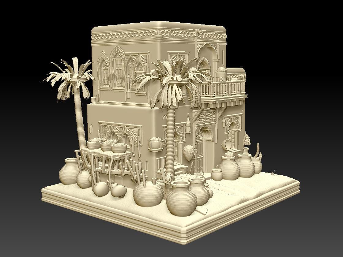 Arabian Clay House STL | North African Desert Market House | Highly ...