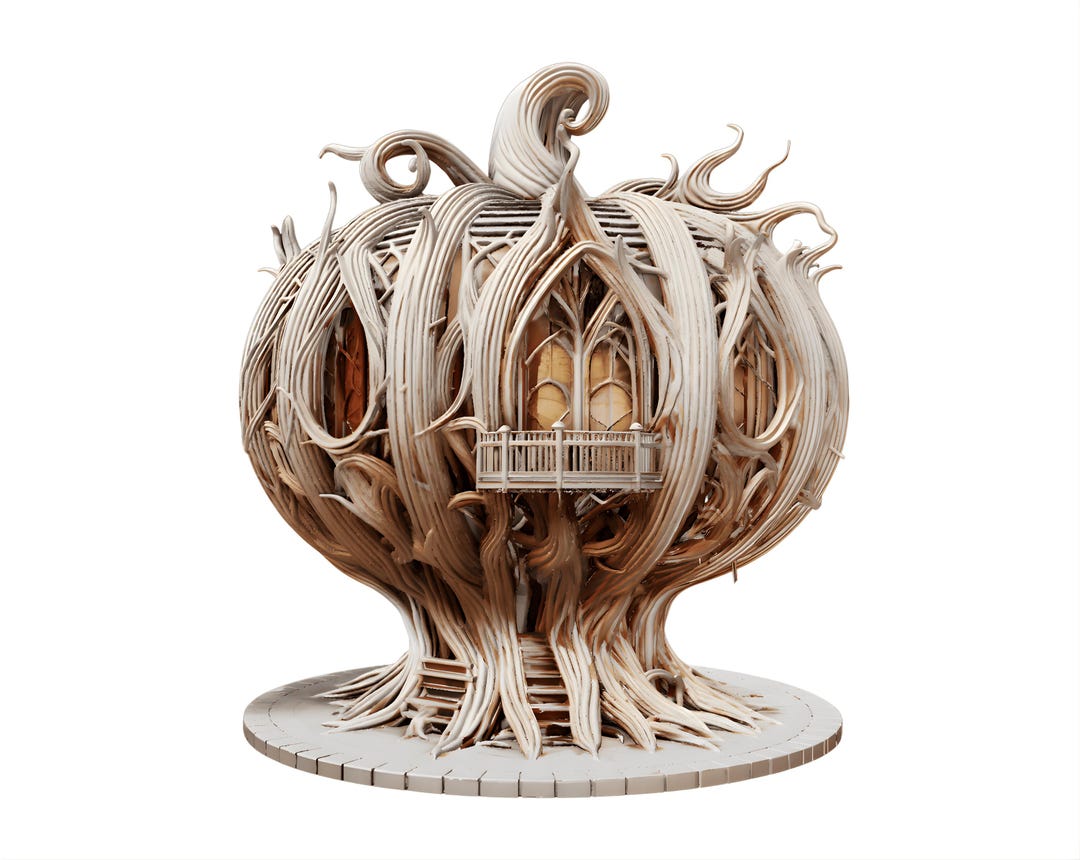 Pumpkin Treehouse STL | Fantasy Hollow Cottage (digital File) - Etsy