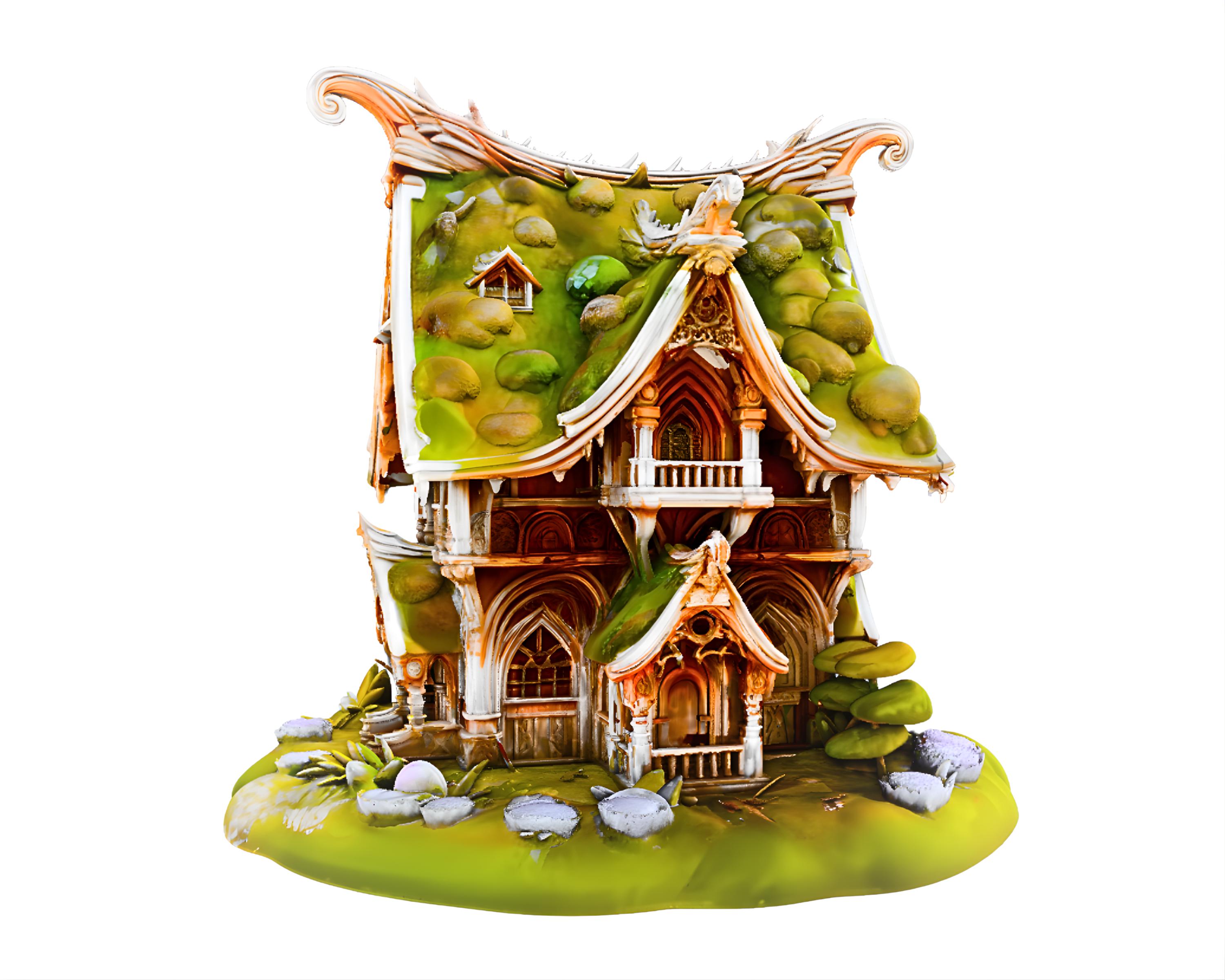 Elven Fantasy Cottage House STL | Fairy Tale Diorama Model | 3D ...