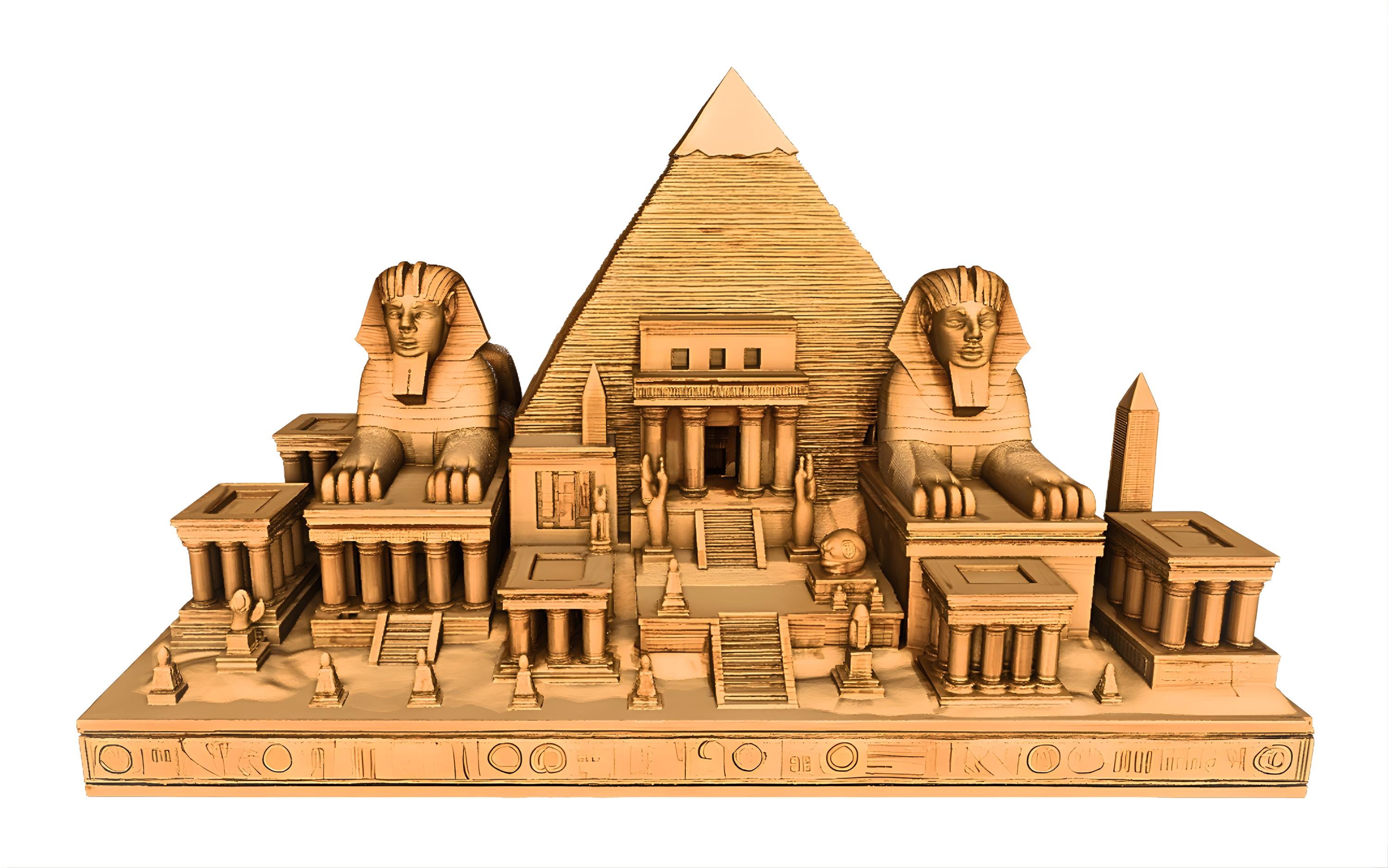 Egyptian Pyramid & Sphinx STL | Ancient Egypt Diorama Model | Highly ...