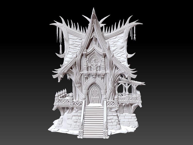 Elven High Canopy House STL | Fantasy Elf Tree Architecture | Detailed ...