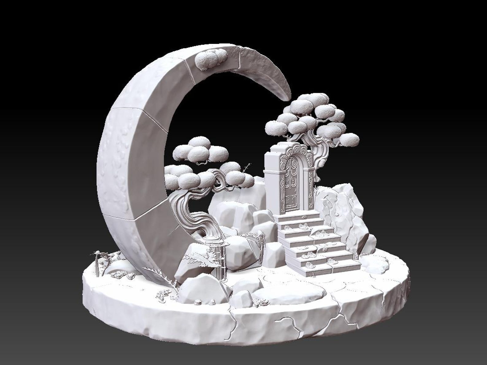 Mystic Stone Portal Diorama STL | Ancient Fantasy Ruins (digital ...