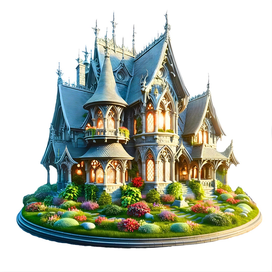 Elven Gothic Mansion STL | High Detail Fantasy Castle House Diorama ...