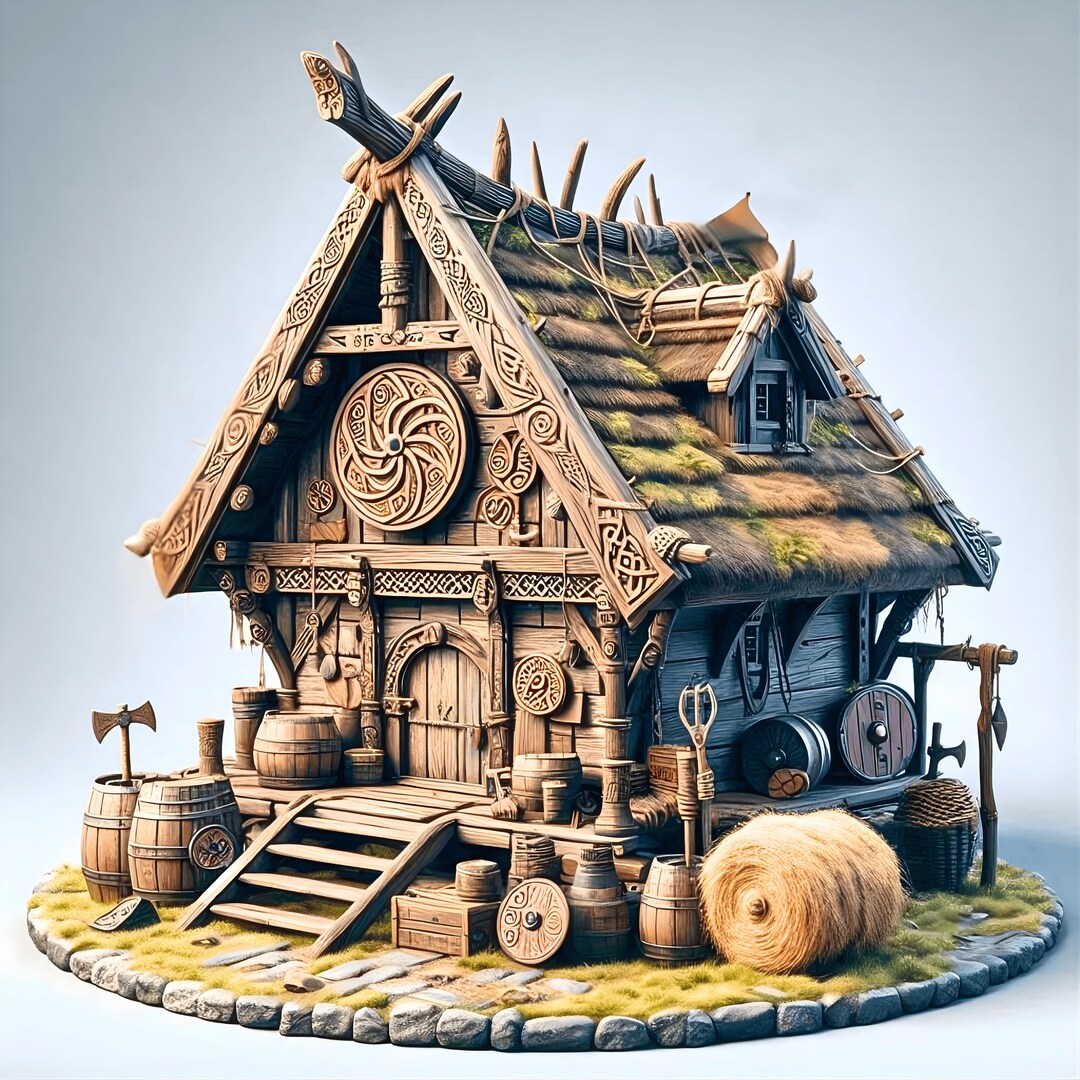 Viking Rune House STL | Nordic Fantasy Cabin | Highly Detailed 3D ...