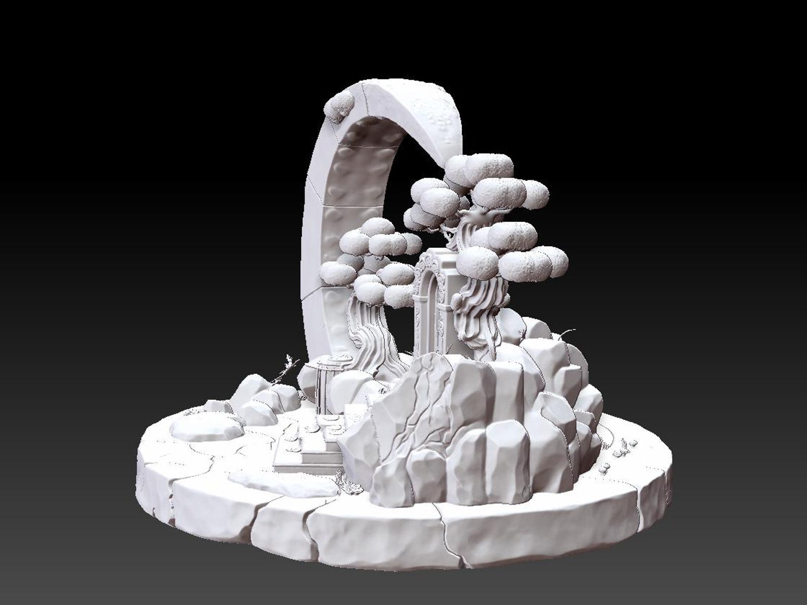 Mystic Stone Portal Diorama STL | Ancient Fantasy Ruins (digital ...