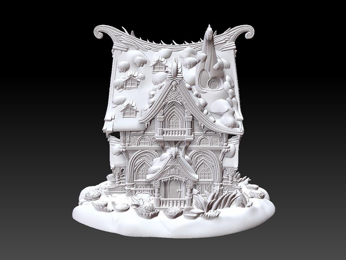 Elven Fantasy Cottage House STL | Fairy Tale Diorama Model | 3D ...