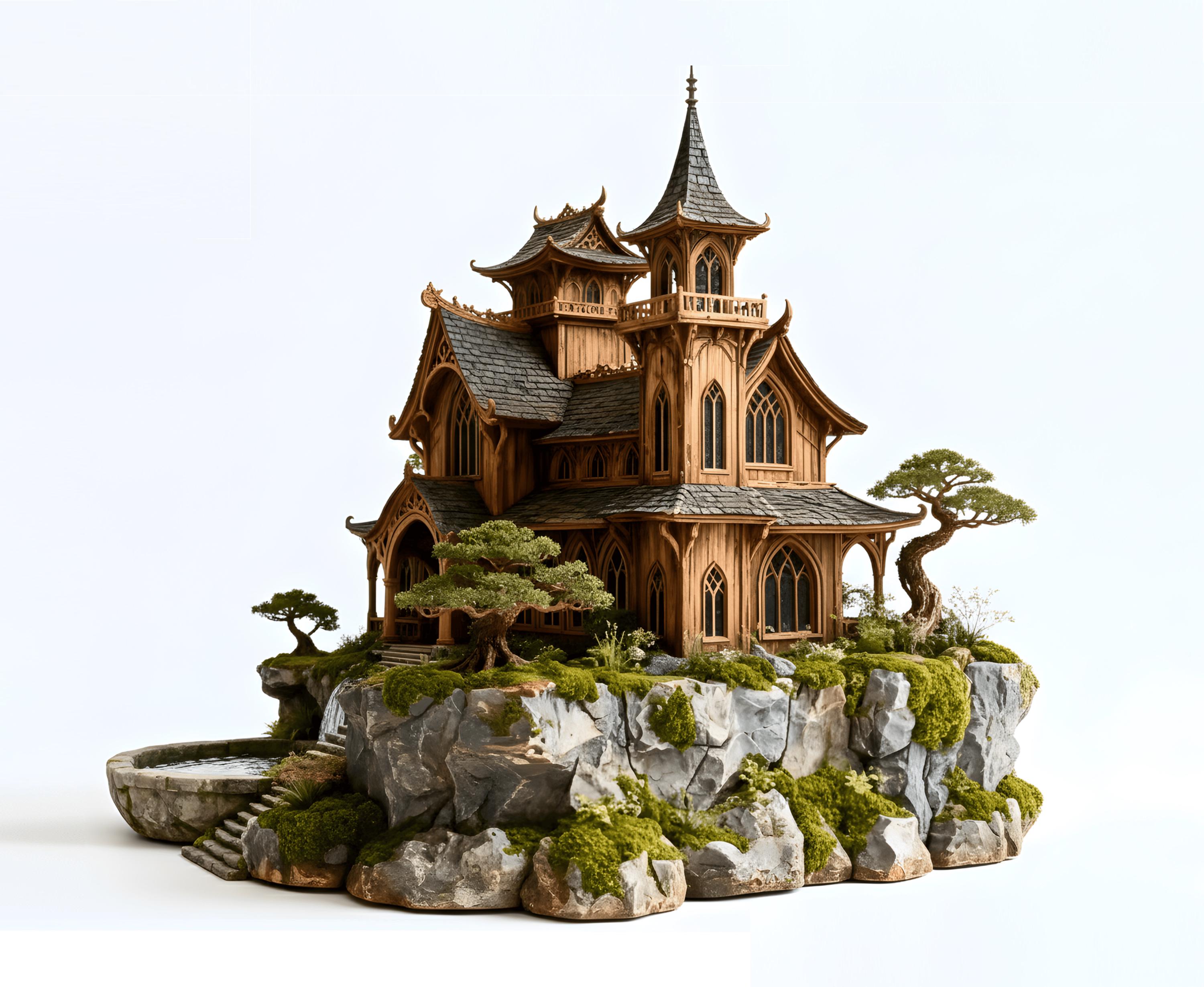 Elven Cliff Manor STL | Fantasy Waterfall Diorama | Highly Detailed 3D ...