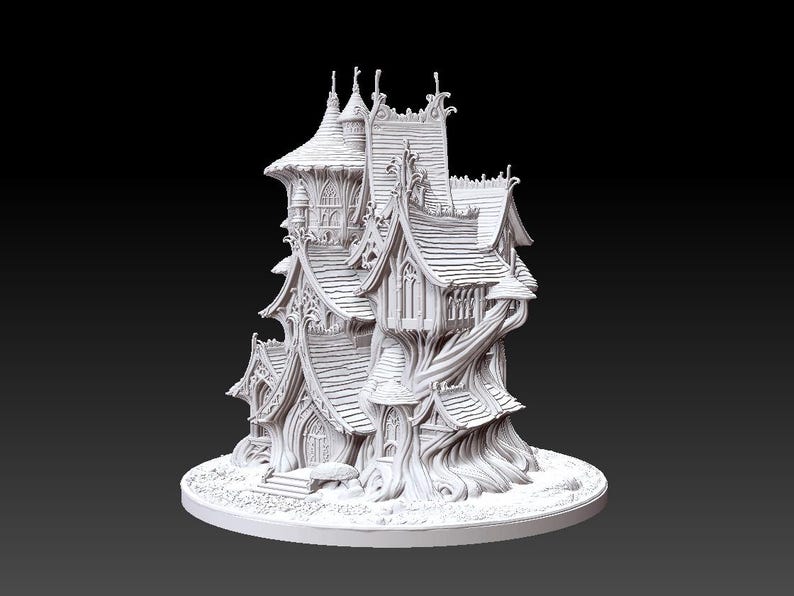 Elven Tree House STL | 3D Printable Fantasy Architecture (digital ...