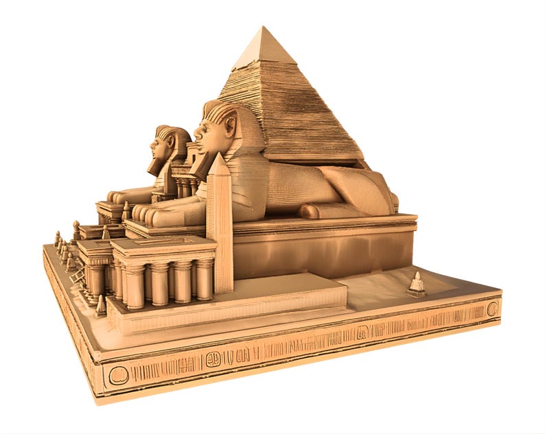 Egyptian Pyramid & Sphinx STL | Ancient Egypt Diorama Model | Highly ...