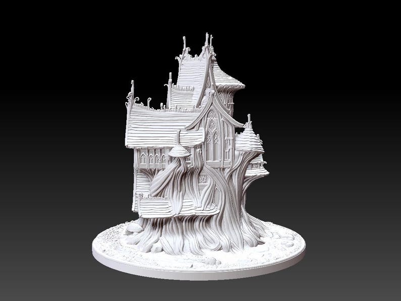 Elven Tree House STL | 3D Printable Fantasy Architecture (digital ...