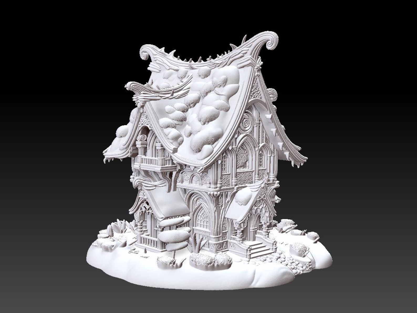 Elven Fantasy Cottage House STL | Fairy Tale Diorama Model | 3D ...