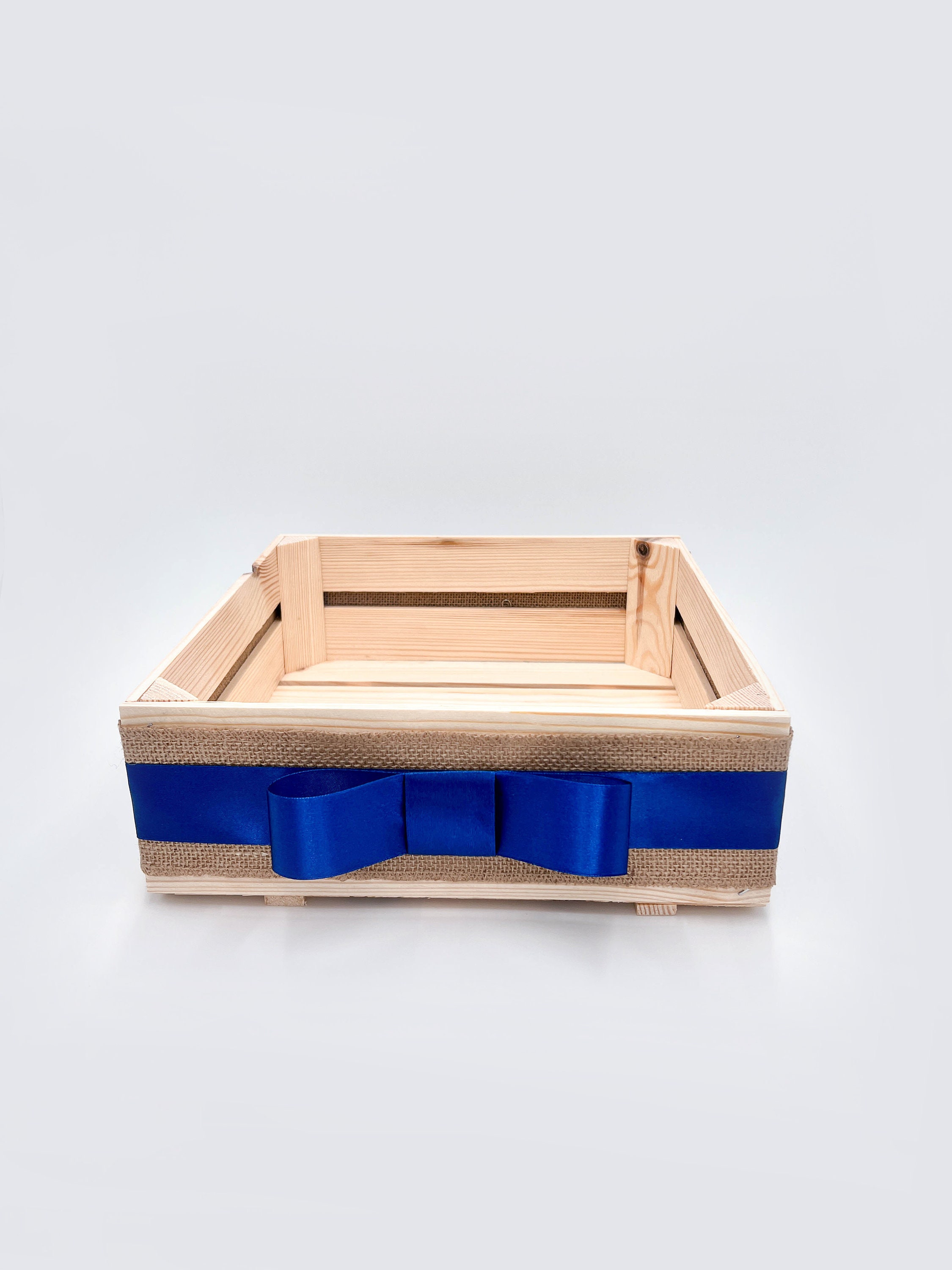 Empty Blue Make Your Own Wooden Crate Hamper Gift Box Basket DIY Kit ...