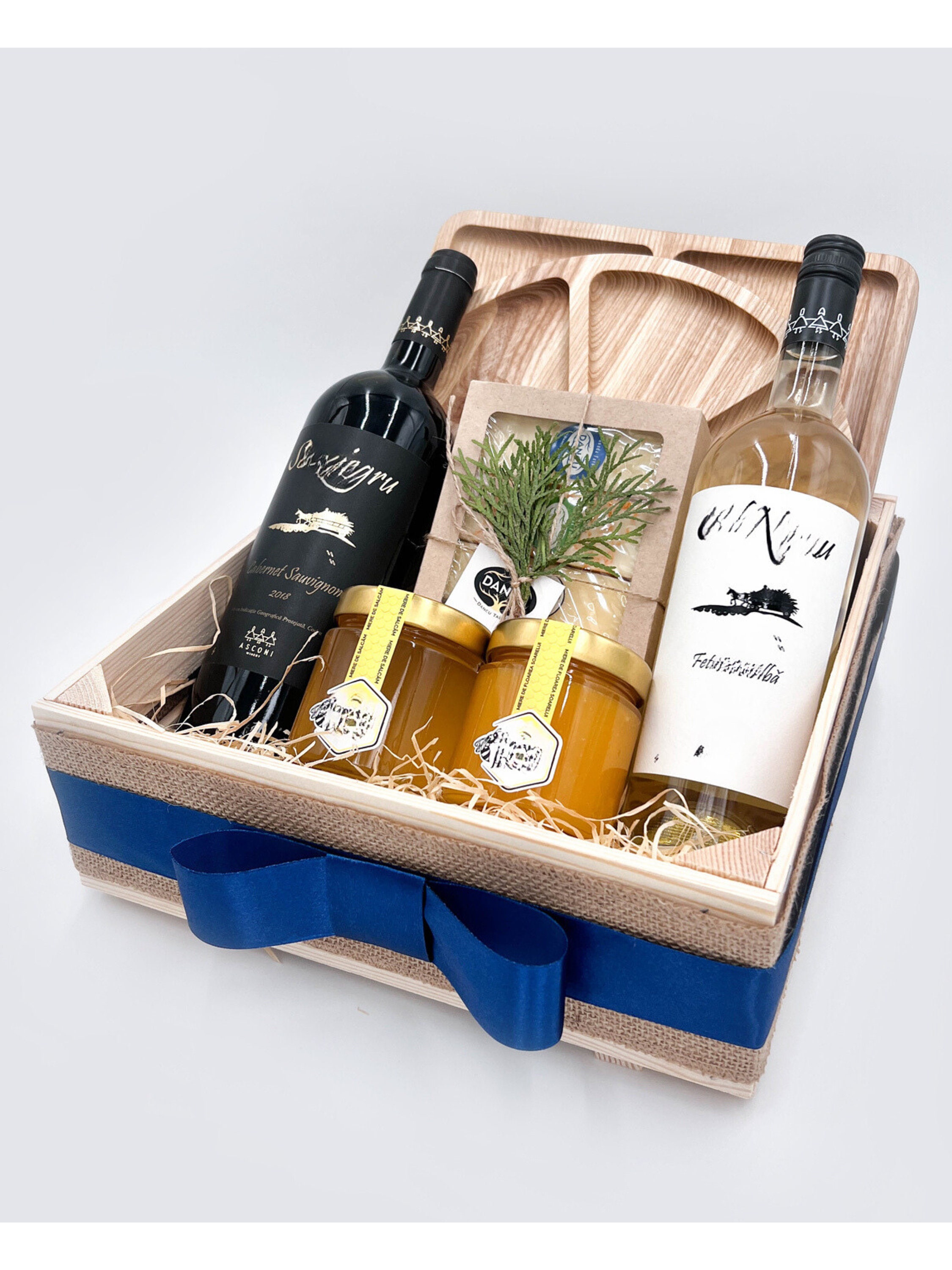 Empty Blue Make Your Own Wooden Crate Hamper Gift Box Basket DIY Kit ...