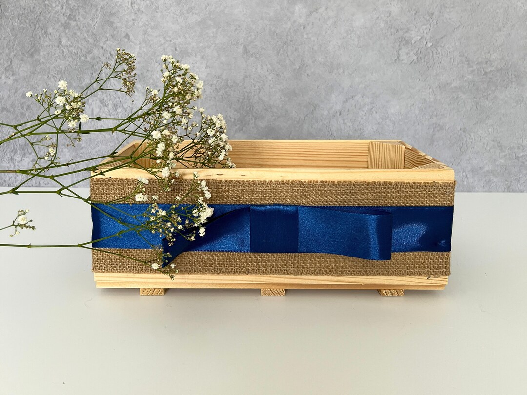 Empty Blue Make Your Own Wooden Crate Hamper Gift Box Basket DIY Kit ...