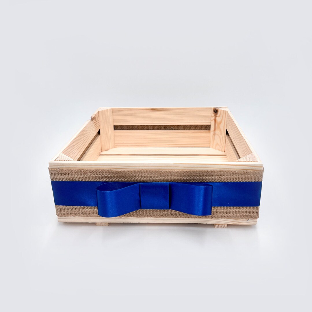 Empty Blue Make Your Own Wooden Crate Hamper Gift Box Basket DIY Kit ...