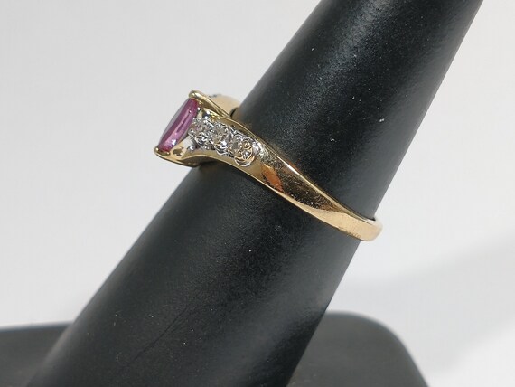 Vintage 10k Gold Ruby Ring with Diamonds - Gem
