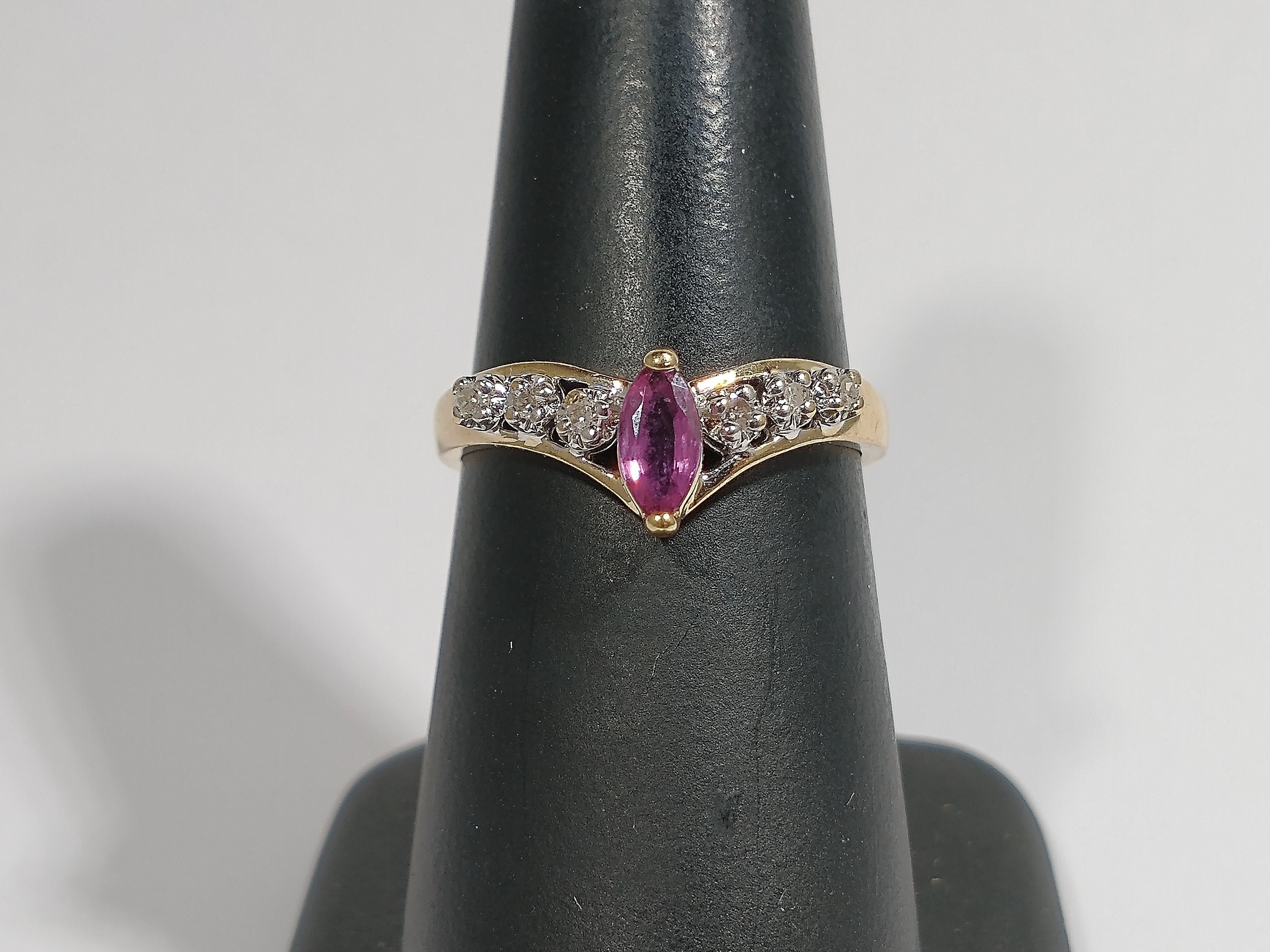 Vintage 10k Gold Ruby Ring With Diamonds - Etsy