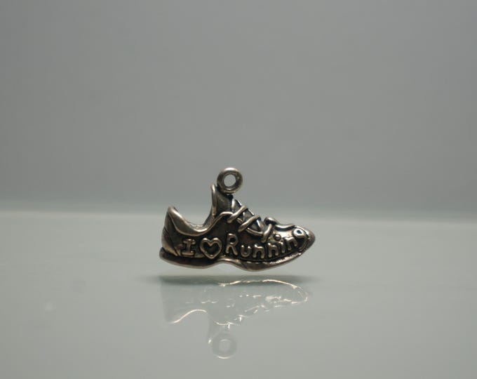 Sterling Silver Running Shoe Charm - Etsy