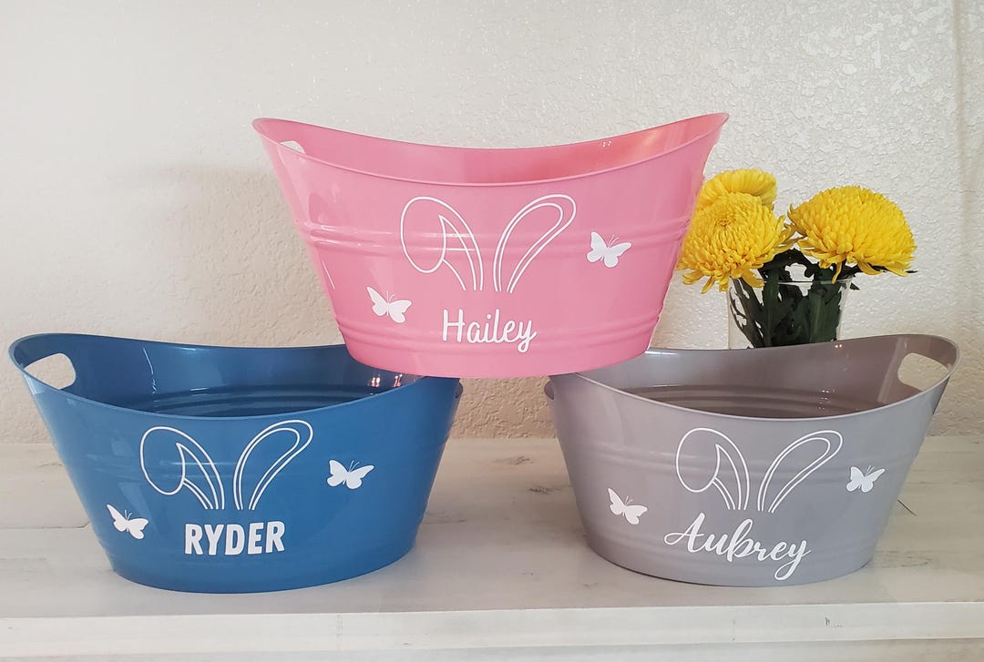 Personalized Easter Bucket, Easter Basket Personalized, Easter Basket ...