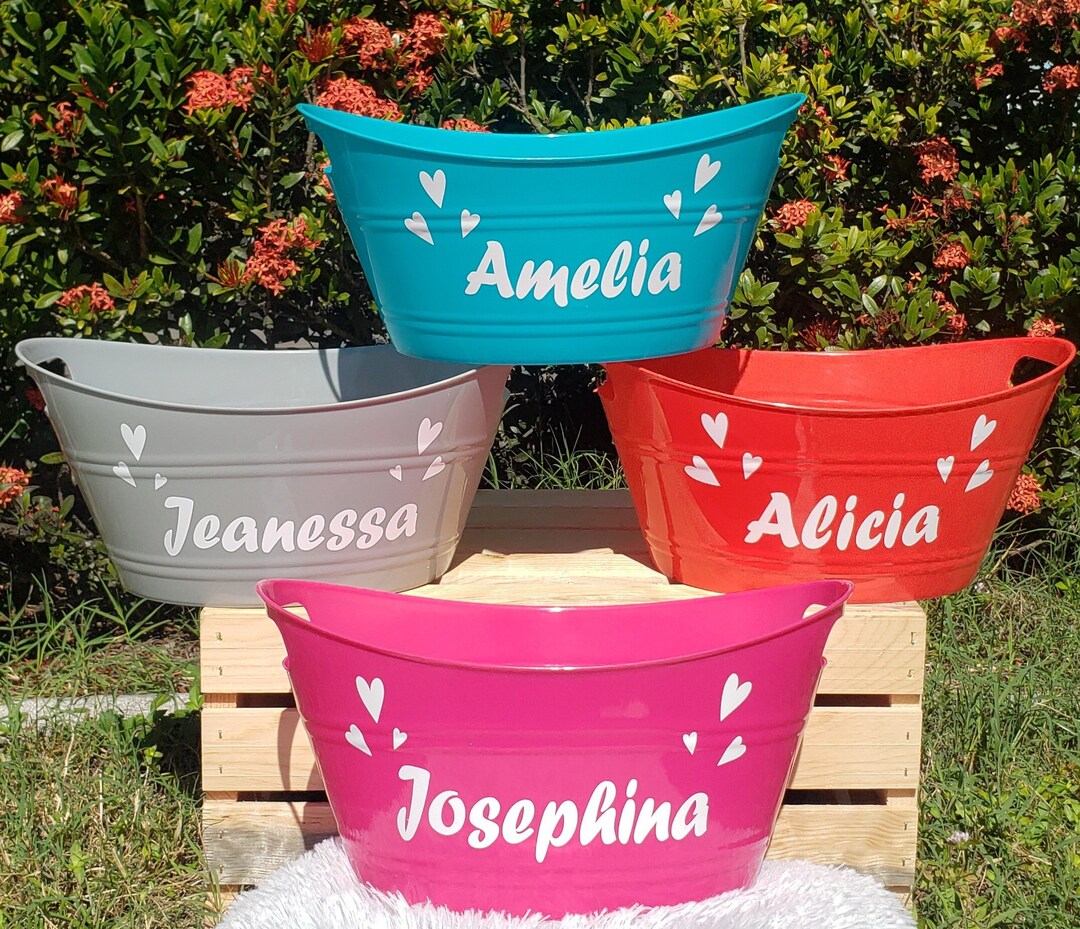 Personalized Birthday Gift Basket, Personalized Gift Bucket, Name Gift ...