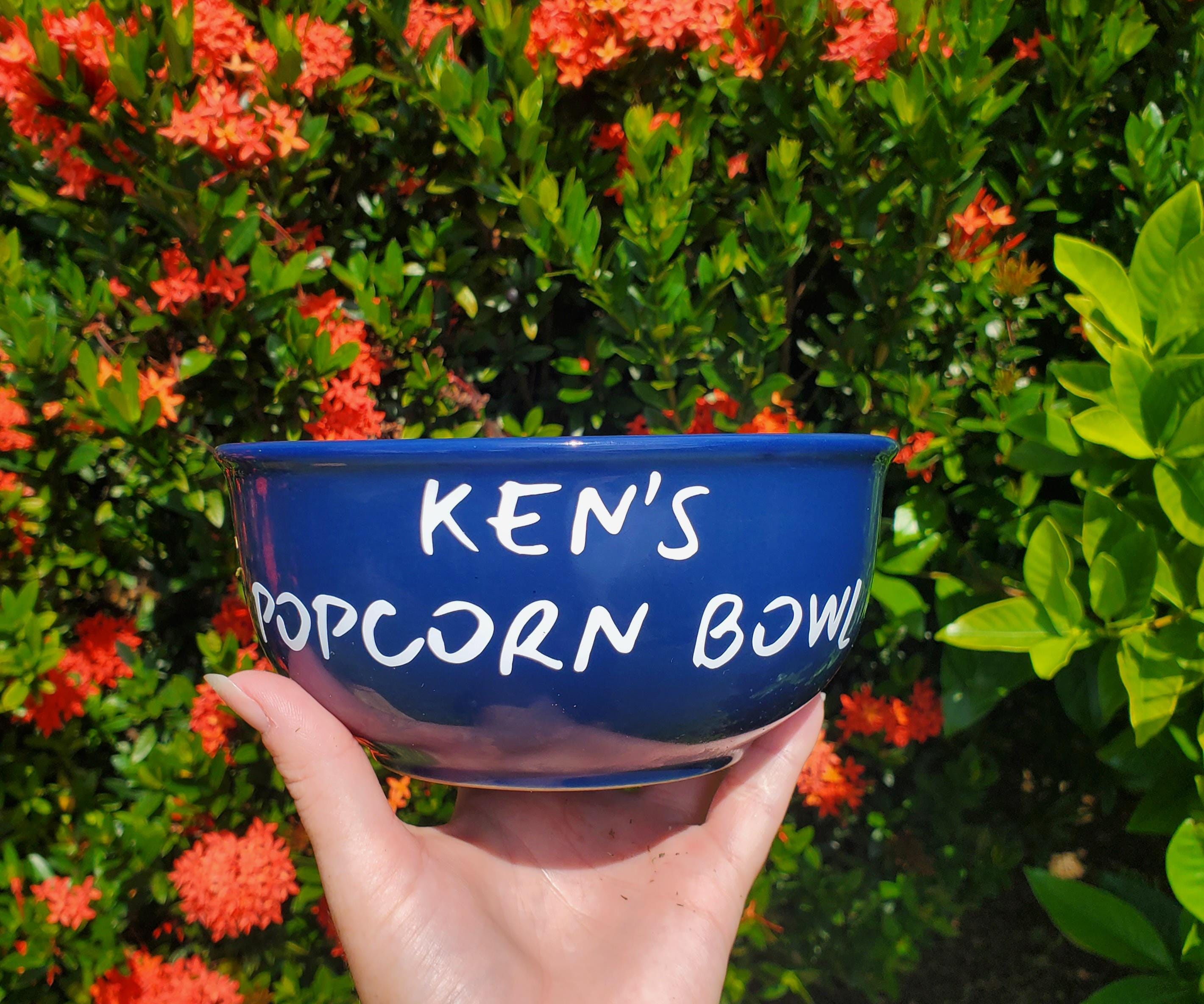 Personalized Popcorn Ceramic Bowl, Custom Snack Bowl, Breakfast Bowl ...