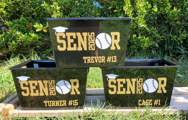Personalized Baseball Team Buckets, Baseball Team Gift, Baseball Senior ...
