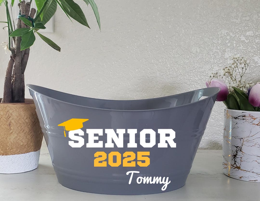 Personalized Senior Buckets, Custom Senior Bin, Class of 2025 Gift ...
