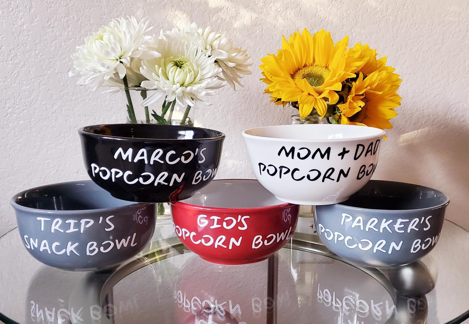 Personalized Popcorn Ceramic Bowl, Custom Snack Bowl, Breakfast Bowl ...
