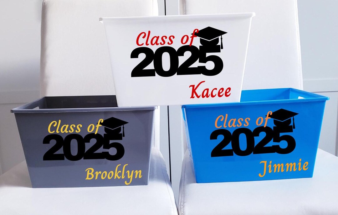 Personalized Graduation Basket, Custom Class of 2025 Bucket, Grad Gift ...