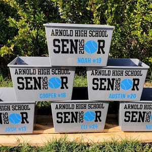 Personalized Baseball Team Buckets, Baseball Team Gift, Baseball Senior ...