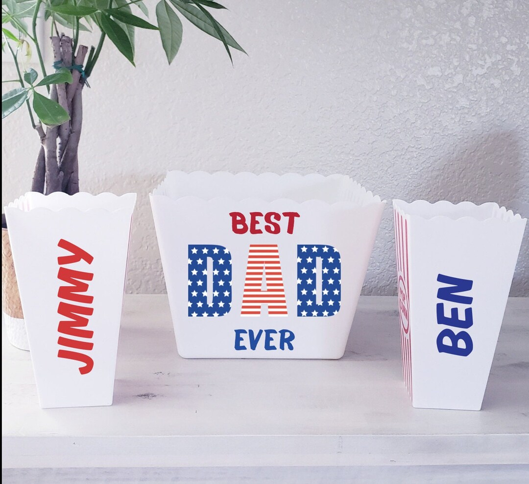 Custom Father's Day Movie Time Popcorn Bucket, Personalized Best Pop ...