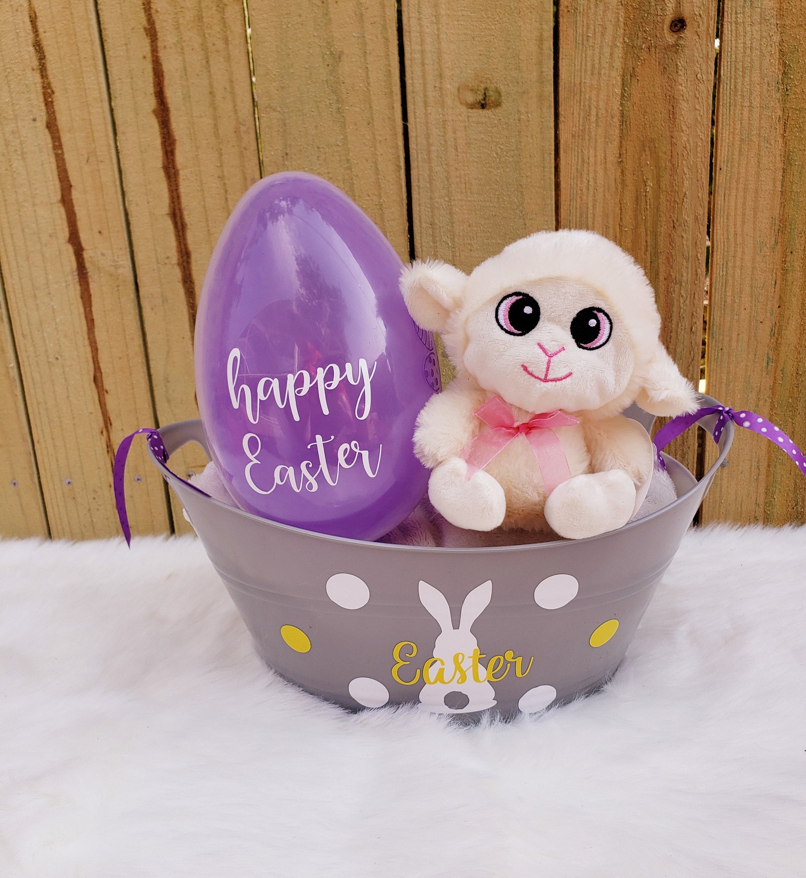 Custom Easter Basket Set, Personalized Bucket Set, Easter Bunny, Easter Chick, Easter Eggs Set ...